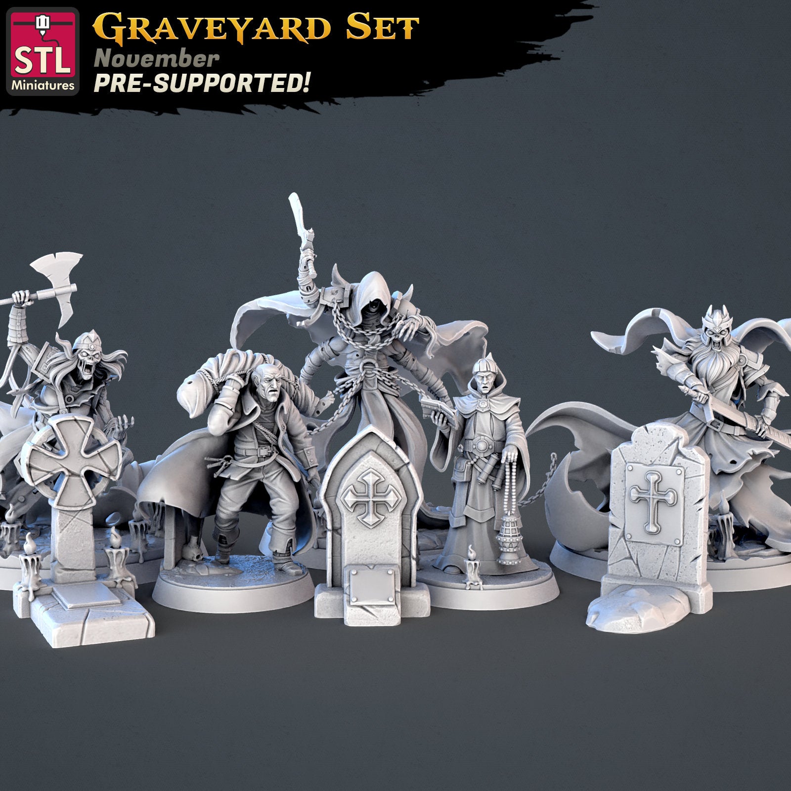 Graveyard Set by STL Miniatures – Mcgavin Miniatures