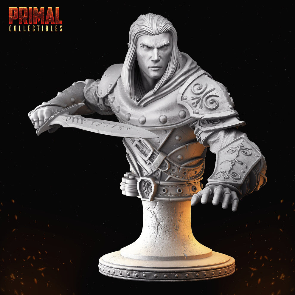 Ettrian Elf Warrior Bust by Primal Collectibles Miniatures Heroquest R ...