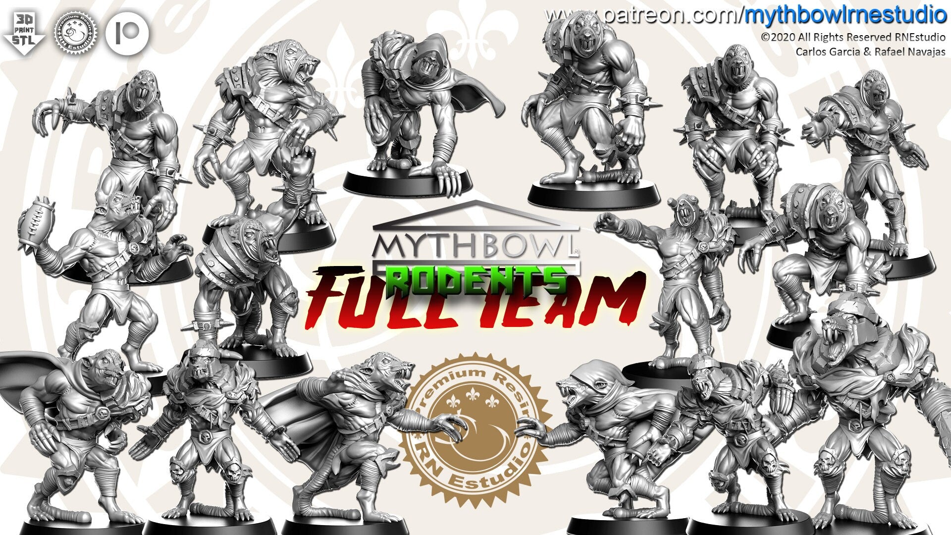 Rodents Team from Mythbowl by RN Estudio Miniatures – Mcgavin Miniatures
